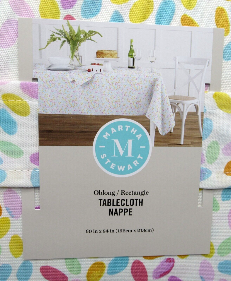 MARTHA STEWART SPRING EASTER EGG TABLECLOTH OBLONG 60” x 84” BRAND NEW ...