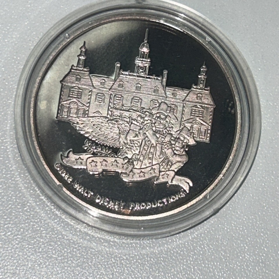 JOHNSON MATTHEY JM DISNEY EPCOT CENTER 1982 VERY RARE 999 SILVER COIN ...