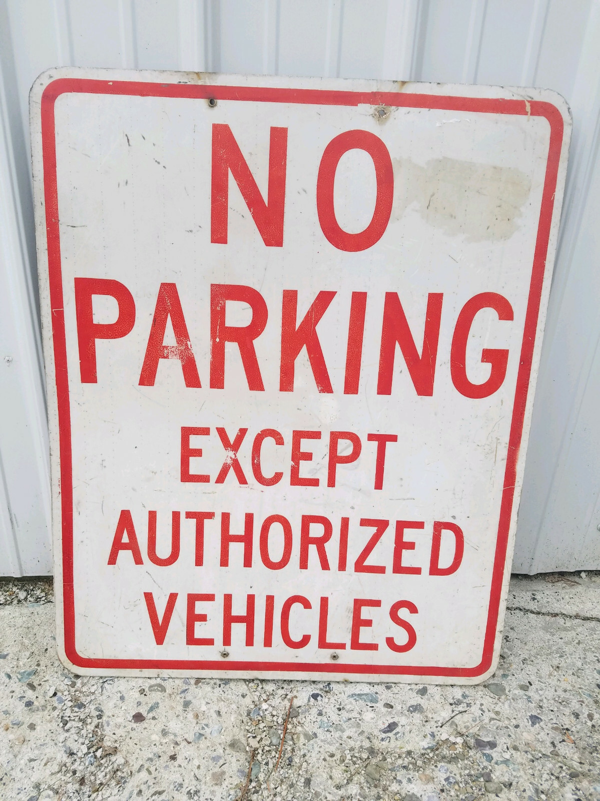 Vintage NO PARKING EXCEPT AUTHORIZED VEHICLES sign 24x30 LARGE | eBay
