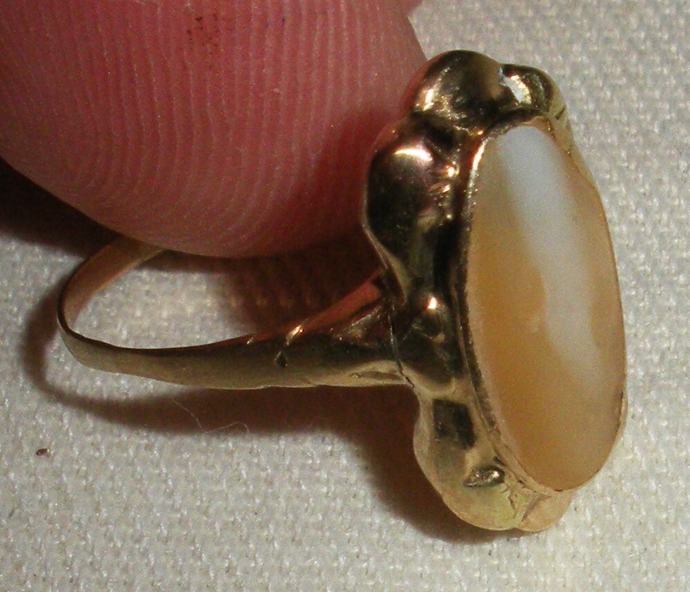 ANTIQUE VICTORIAN 10K GOLD VERY WORN CARVED SHELL CAM… - Gem