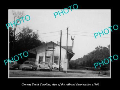 OLD LARGE HISTORIC PHOTO OF CONWAY SOUTH CAROLINA THE RAILROAD DEPOT ...