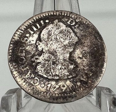 Mexico 1790 Mo FM Silver 1/2 Real US Carlos IIII With III Bust Colonial ...