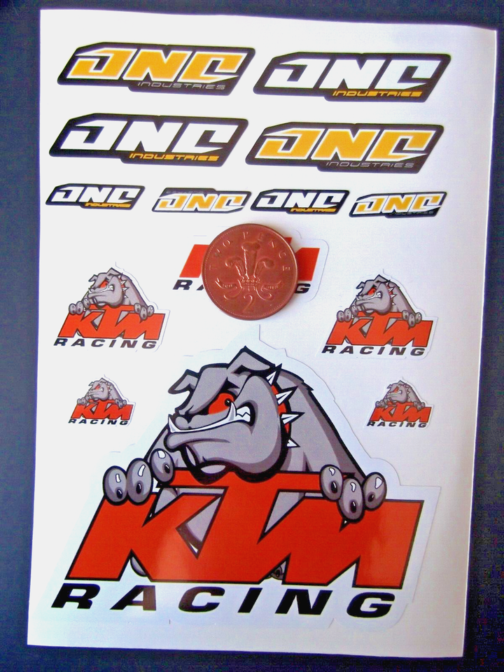 KTM RACING STICKER SET waterproof vinyl non fading BULLDOG - LOGOS ...