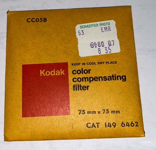 KODAK COLOR COMPENSATING GELATIN FILTER NO.CC05B 3" or 7.6cm Square ...
