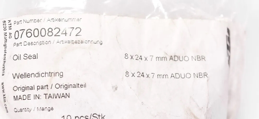 KTM 0760082472 Oil Seal NEW OLD STOCK Bulk Packaging | eBay