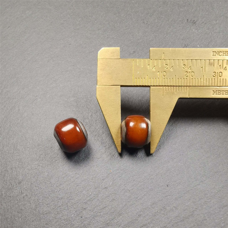 Gandhanra Handmade Pair of Yak Bone Beads,Marker Beads for Mala ...