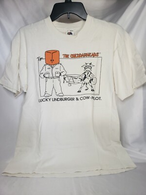 The Cheddarheads Lucky Lindburger & Cow-Pilot Mens Vintage T shirt ...