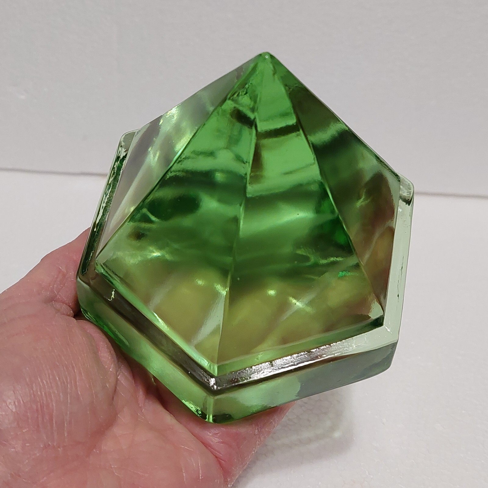 LARGE Nautical ~Green Glass~Ship Dec~Prism Light~Hexagon~Maritime ...