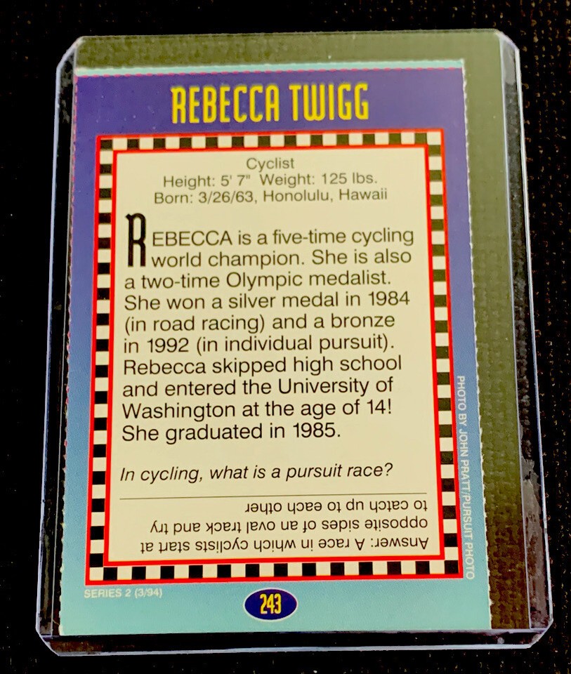 REBECCA TWIGG ROOKIE SPORTS ILLUSTRATED FOR KIDS SI 1994 CYCLING USA ...