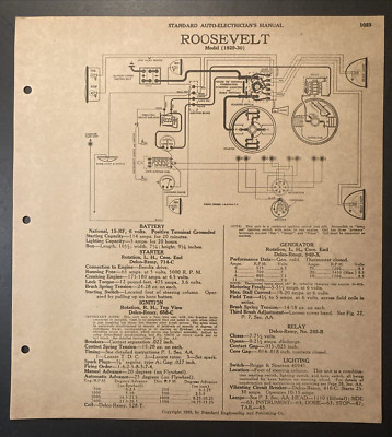 1929 Roosevelt 1929 Stearns Knight Models M and N Auto Electrical ...