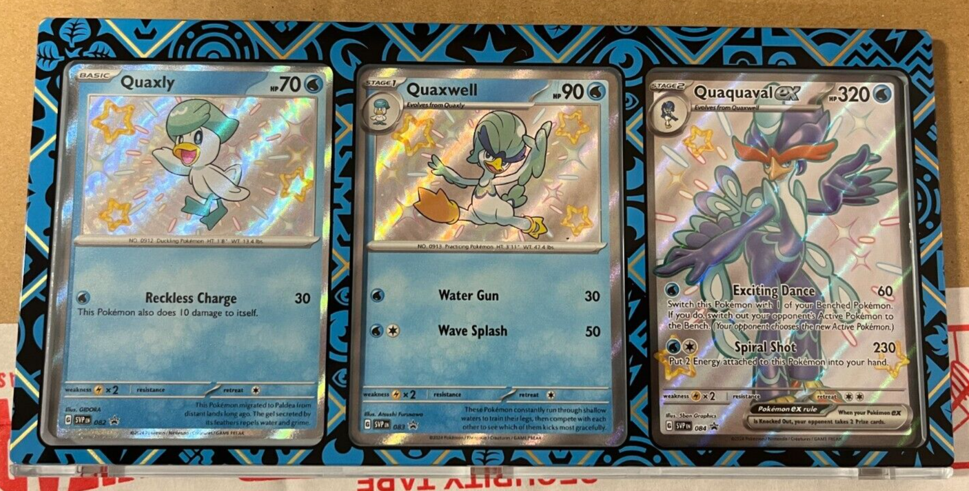 Pokemon Promo Shiny Quaquaval Quaxwell Quaxly in Display SVP 082/083 ...