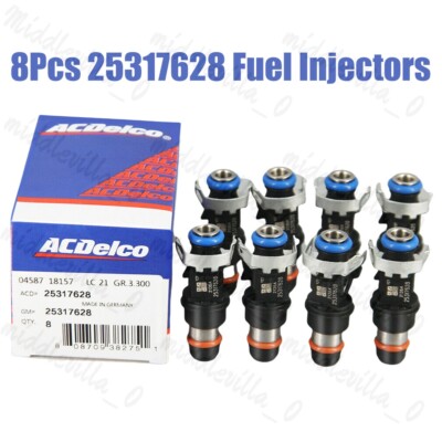 New 8Pcs OEM 25317628 Fuel Injectors For 99-07 Chevy Silverado GMC 4.8 ...