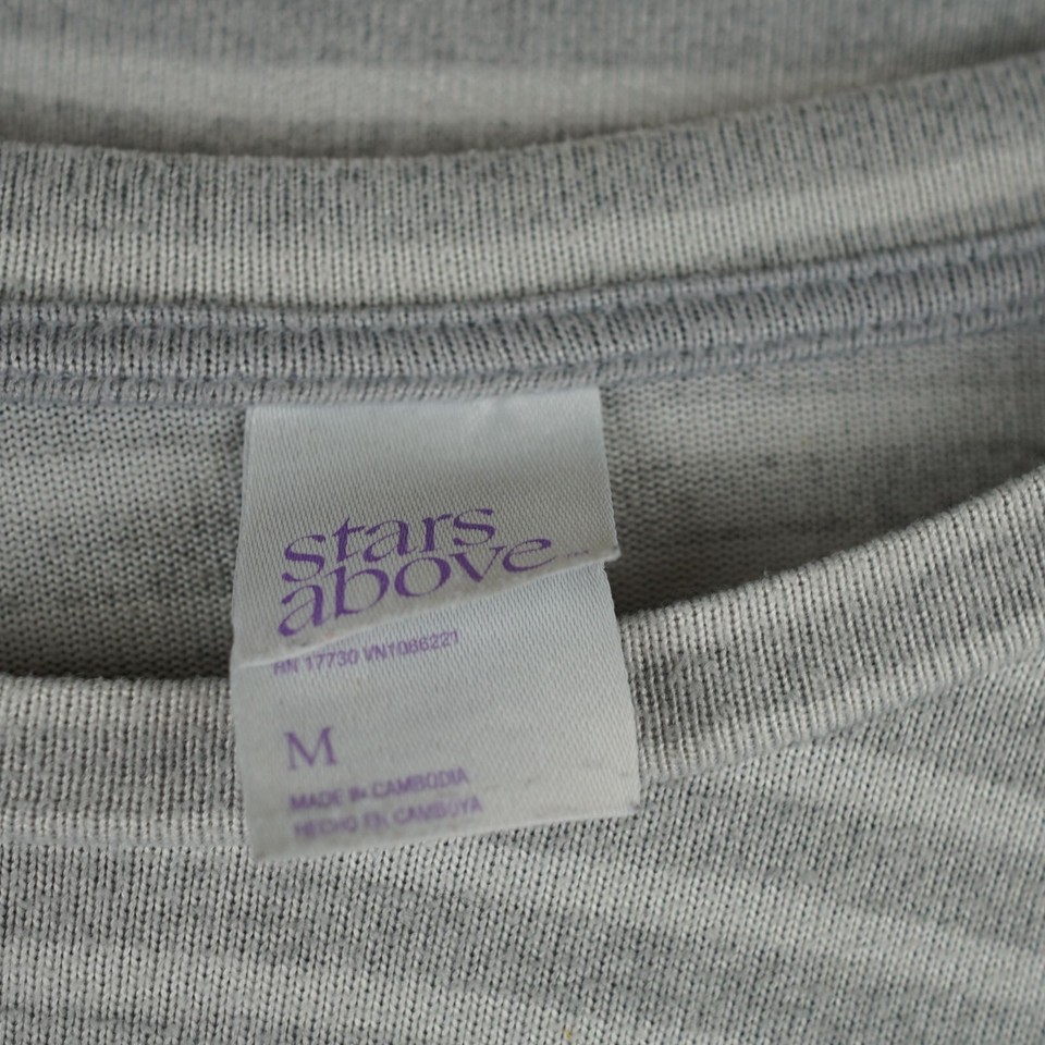 Stars Above Gray Striped Lounge Pajama Set M Cozy Soft Long Sleeve ...