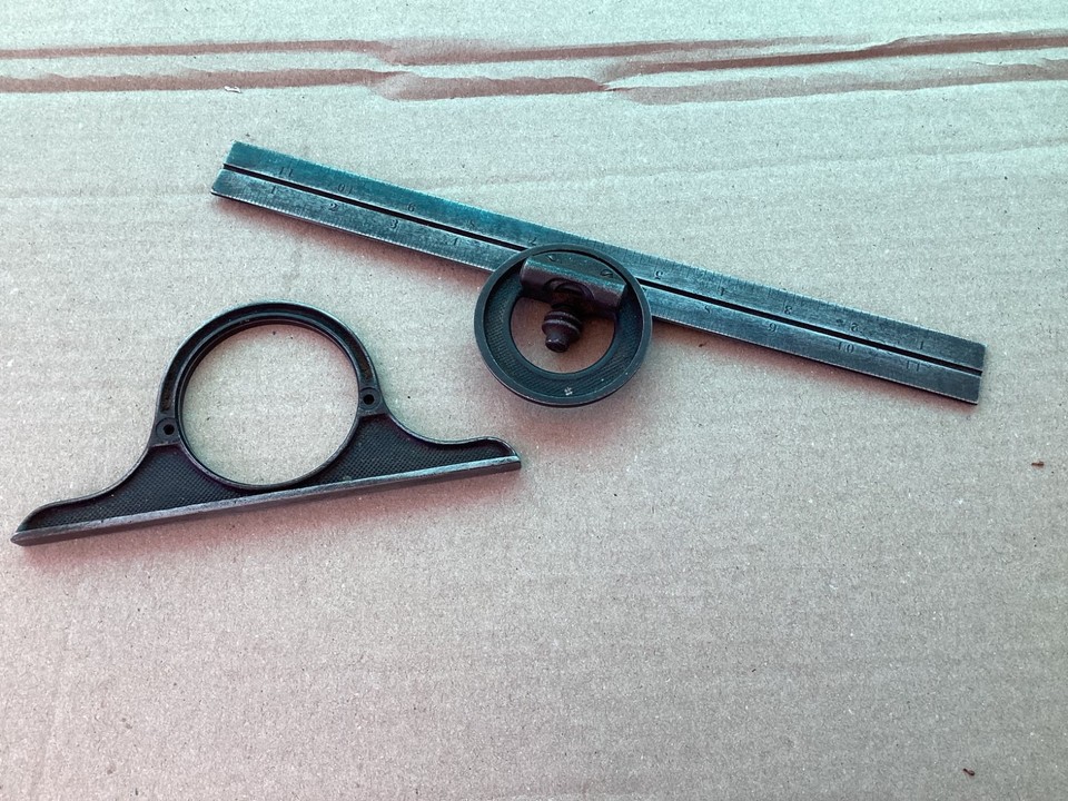 Vintage Starrett 12” no.4 blade and Protractor Parts | eBay