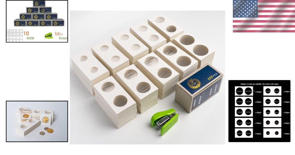 Collector's Choice: 1000 Assorted 2x2 Coin Flips with Quality Cardboard ...
