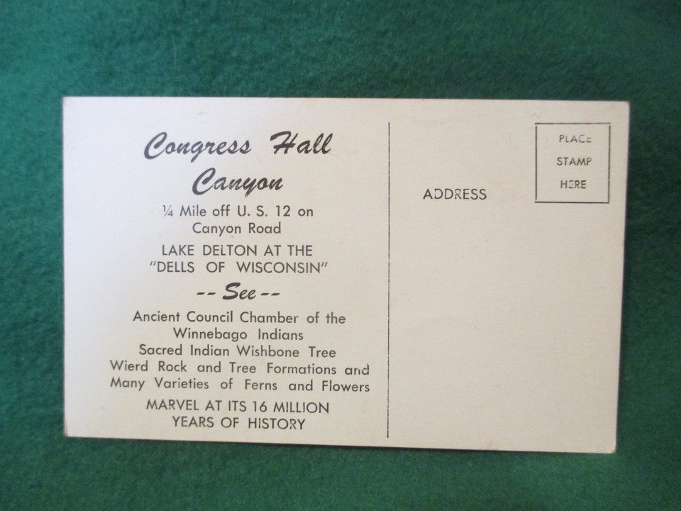 Estate Sale ~ Vintage Postcard - Congress Hall Canyon, Lake Delton ...