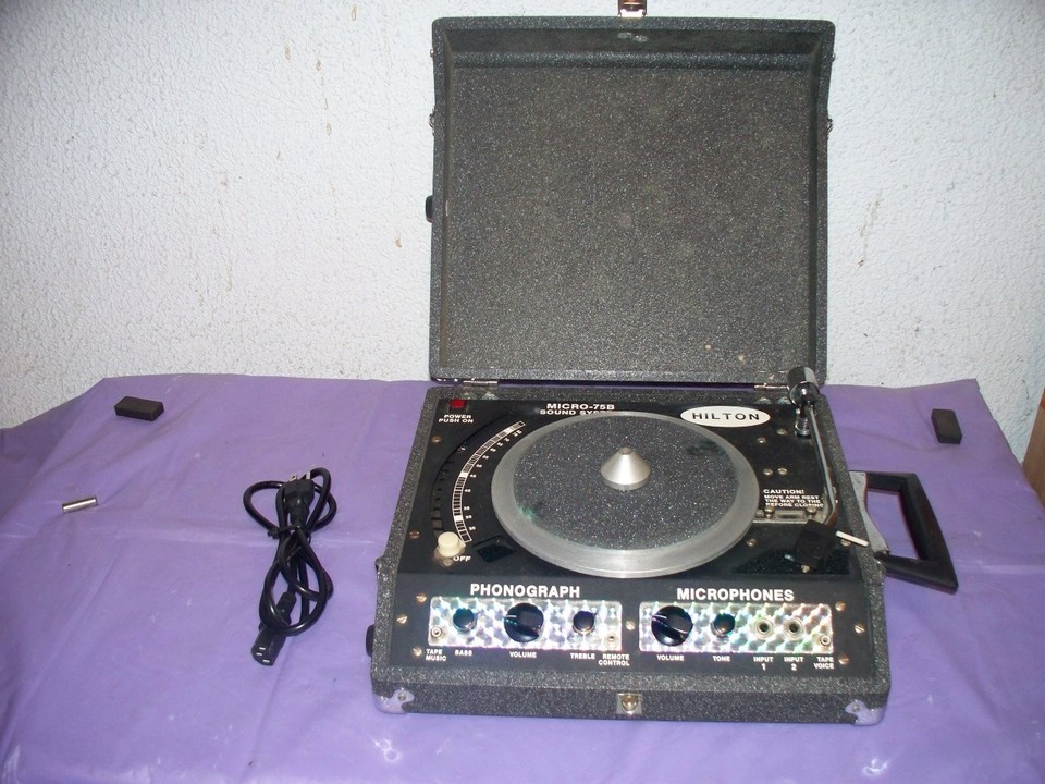 Hilton 75-B Turntable Record Player Portable Square Dance Sound System ...