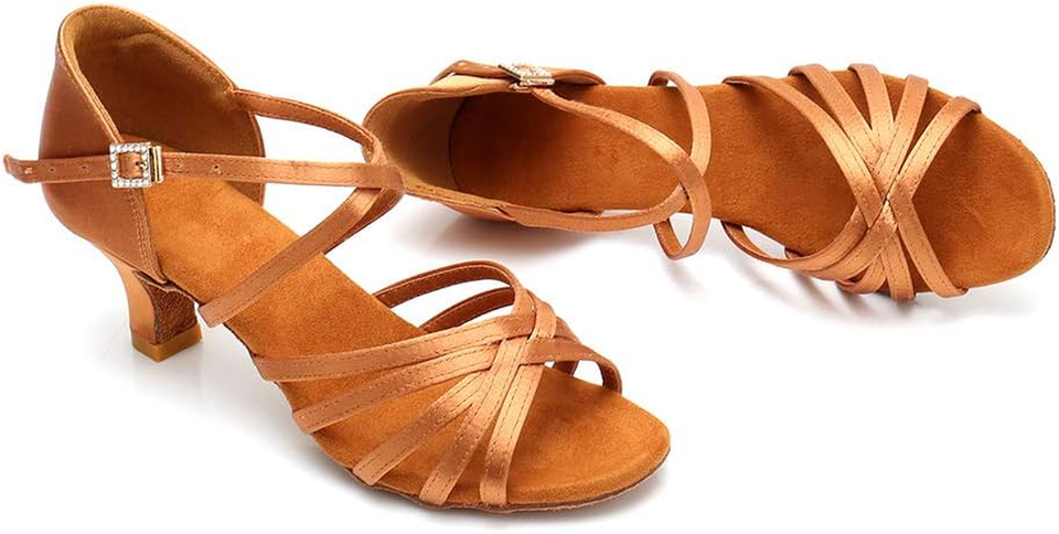 Women'S Latin Dance Shoes Satin Professional Ballroom Salsa Practice ...
