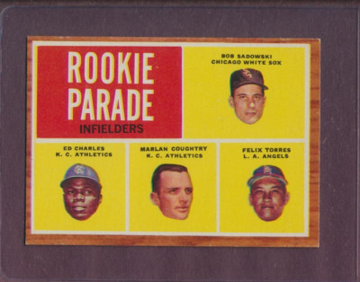 1962 Topps Rookie Parade Sadowski Charles Coughtry Torres #595 RC EX-MT ...
