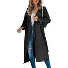 Women's Trench Jackets Double-breasted Windbreaker Long Dust Coats Fall ...