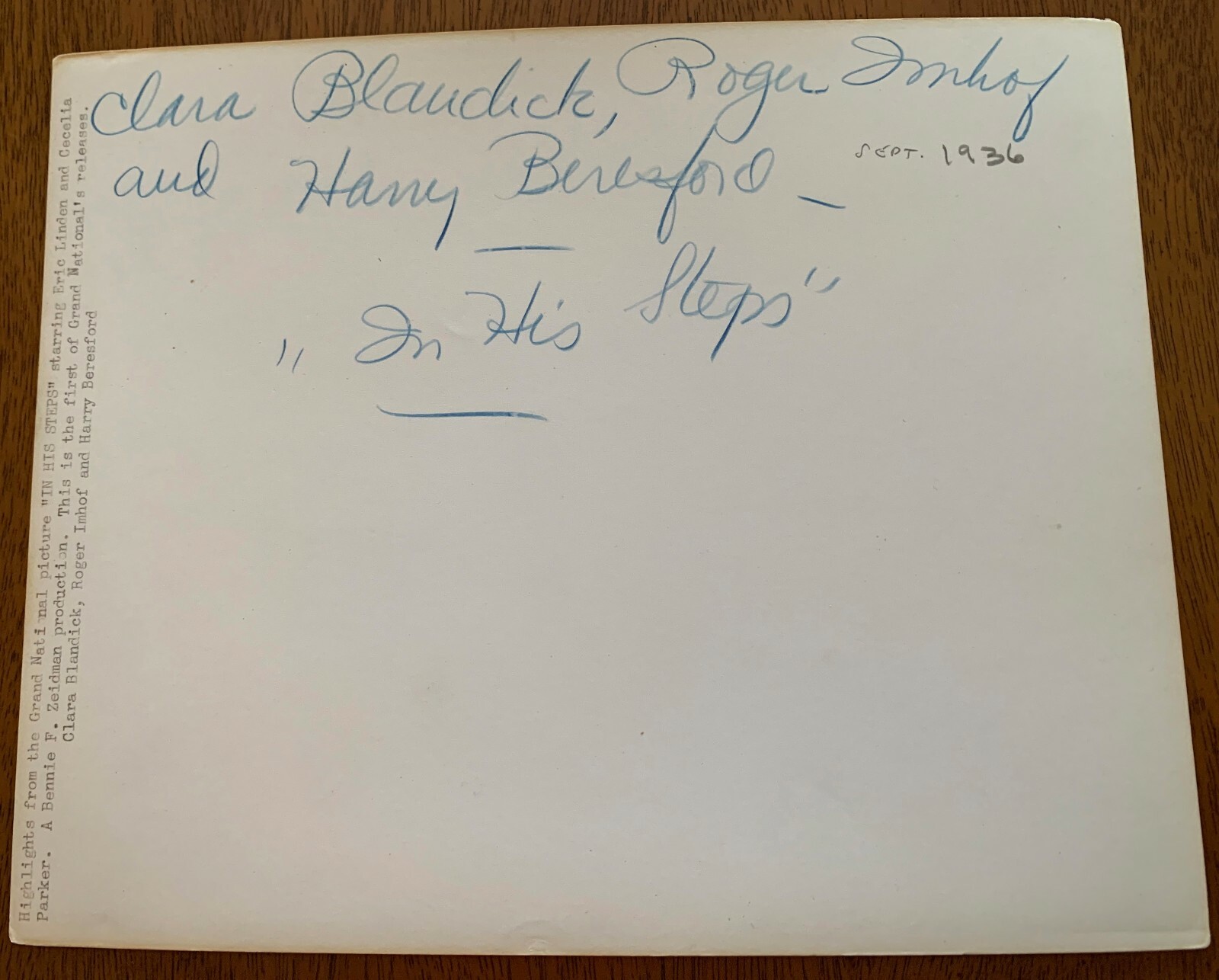 Orig CLARA BLANDICK 1936 IN HIS STEPS Publicity Photo: Wizard of Oz ...