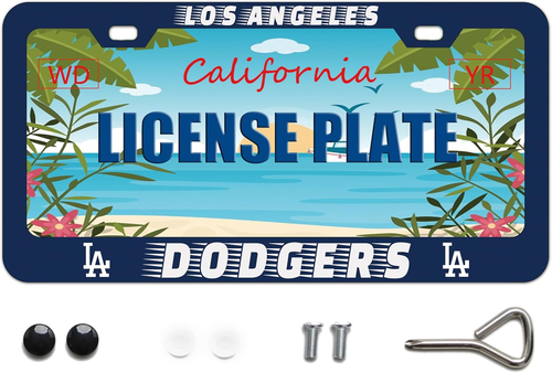 Dodgers License Plate Frame Los Angeles Baseball Team Stainless Steel ...