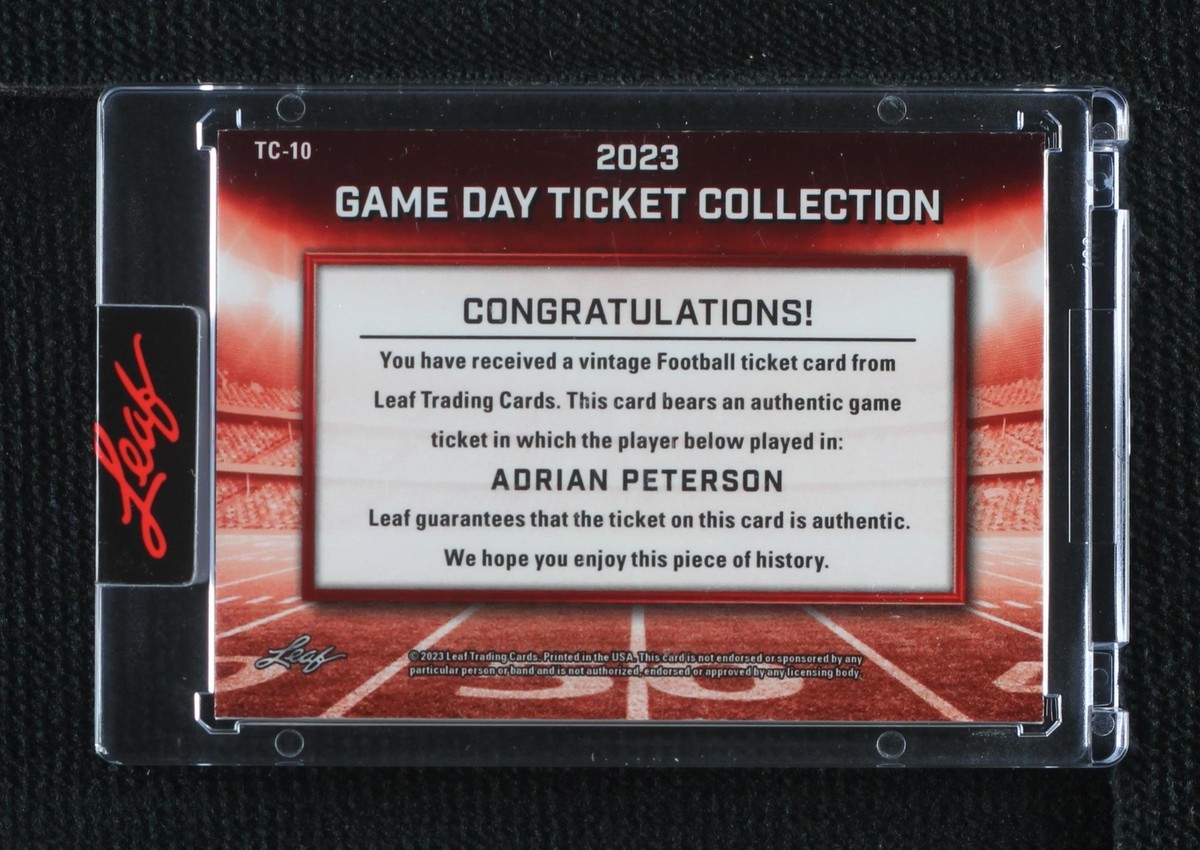 2023 Leaf Game Day Ticket Collection Adrian Peterson #TC-10 for sale | eBay