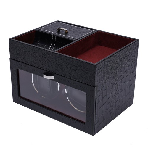 Double Watch Winder Automatic 2 Watches Winders Box with Built-In LED ...