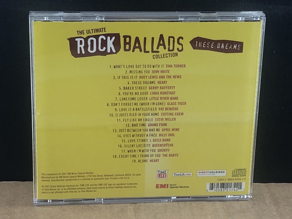 The Ultimate Rock Ballads Collection, These Dreams CD, MULTIPLE CD'S ...