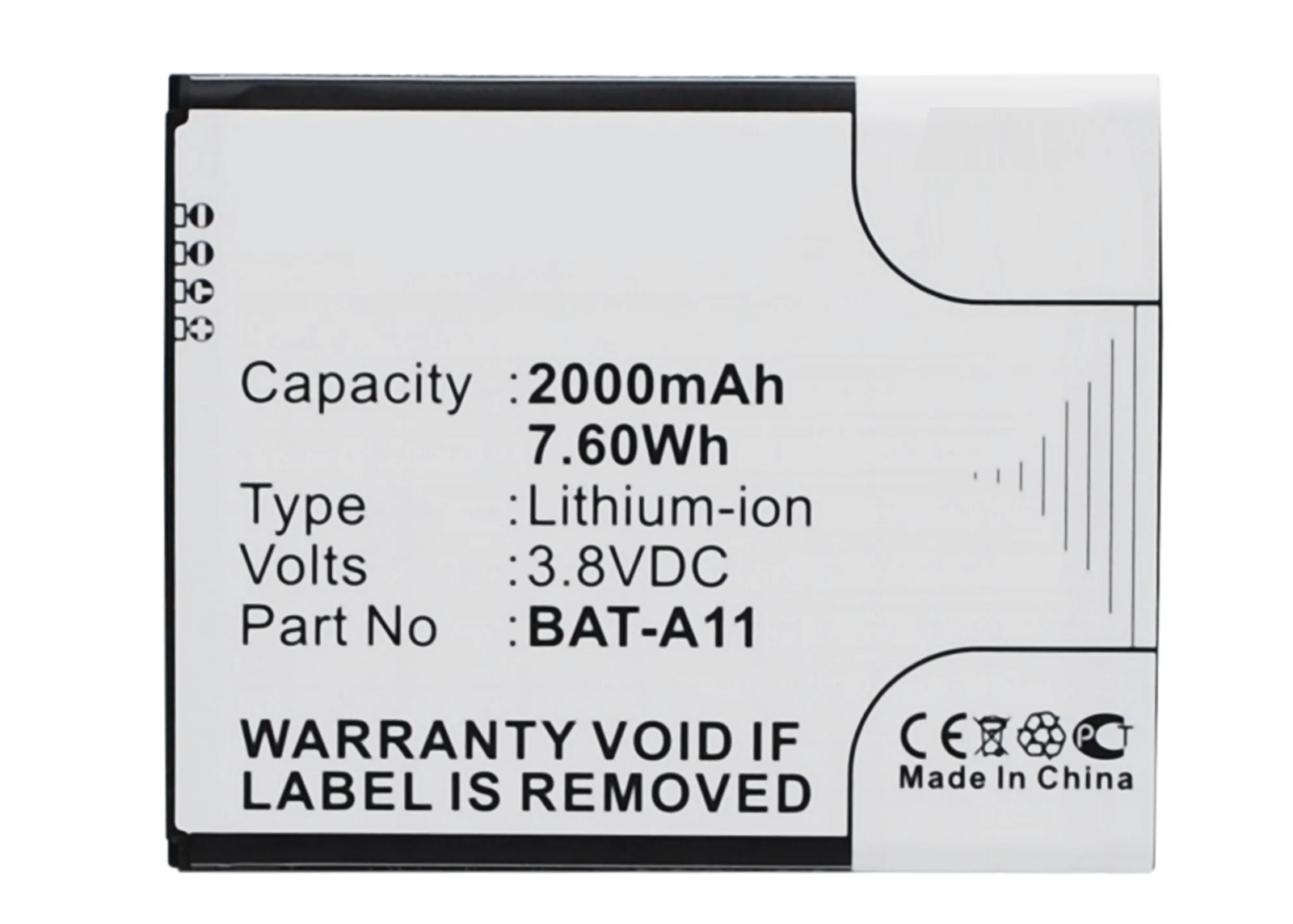 BNA-WB-L3012 Cell Phone Battery, Replacement for Acer BAT-A11 Battery ...