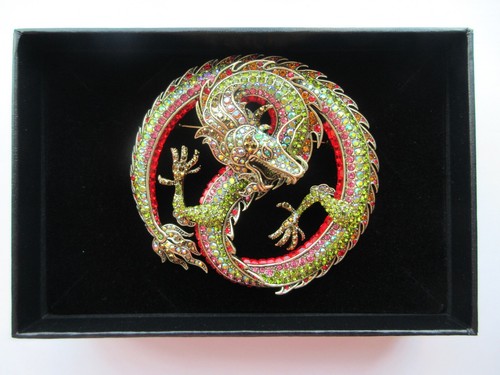 Heidi Daus "Dragon of the Year" Crystal Dragon Pin Brooch – Multicolor ...