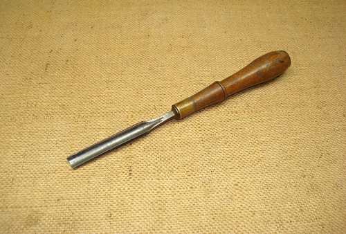 ANTIQUE WM GREAVES & SONS SHEAF WORKS 1/2" TANGED GOUGE WOOD CHISEL ...