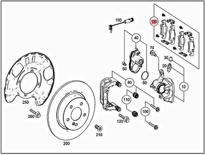 Genuine MERCEDES C292 W166 X166 GL-CLASS X166 Ts disk brake pad ...