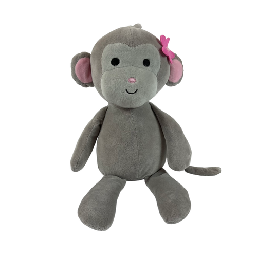 A181 Lambs & Ivy Gray Monkey Chimp Bedtime Plush 12" Stuffed Toy Lovey ...