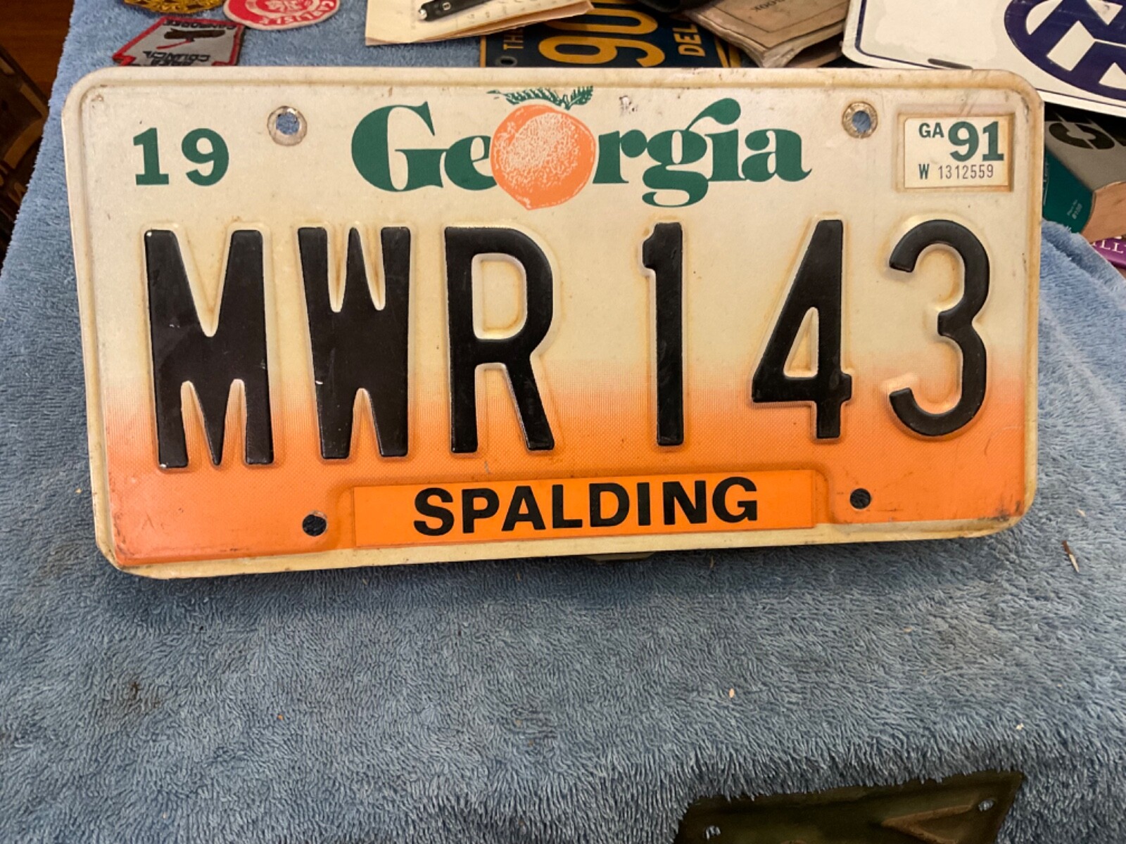 Georgia GA License Plate Spalding County MWR 143 1991 | eBay