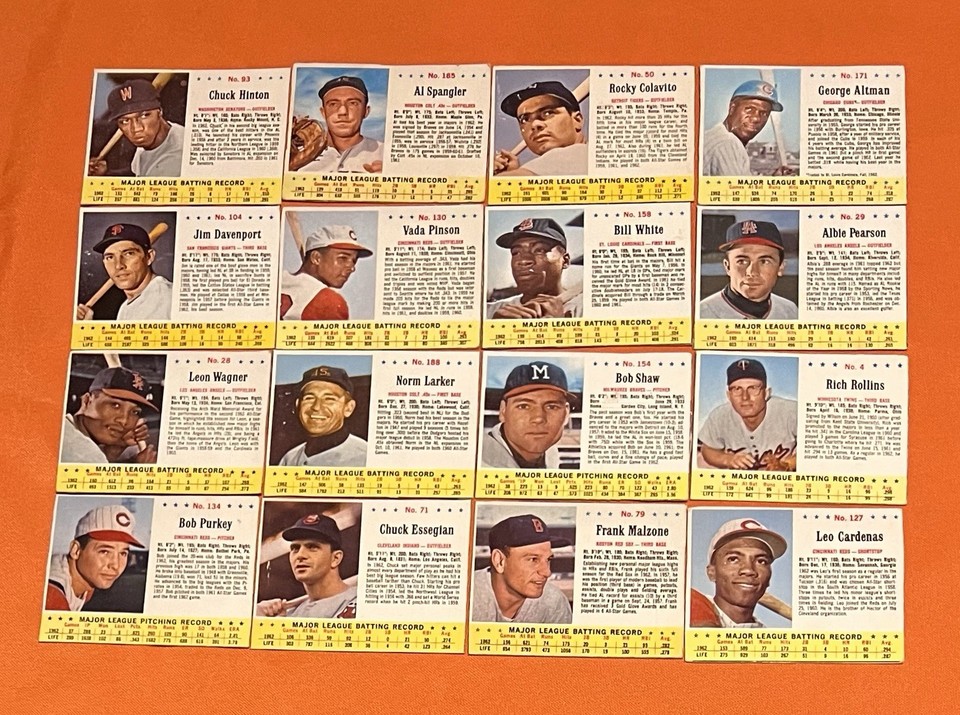 1963 Jell-O (16) Different Jello Vintage Baseball Card Lot *CgC605* | eBay
