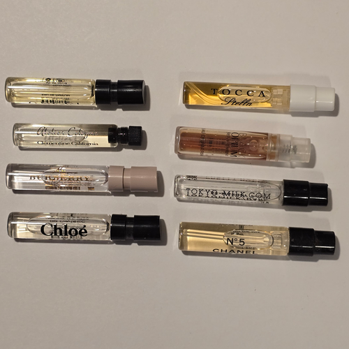 8 Mini Luxury Perfume Samples Lot Chanel Gucci Chloe Burberry YSL Tocca ... | eBay