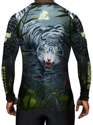 Raven Fightwear Men's Water Tiger BJJ Rash Guard MMA Black | eBay