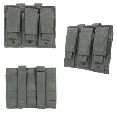 NcStar Triple Double Stack Adjustable Pistol Magazines Pouch MOLLE PALS ...