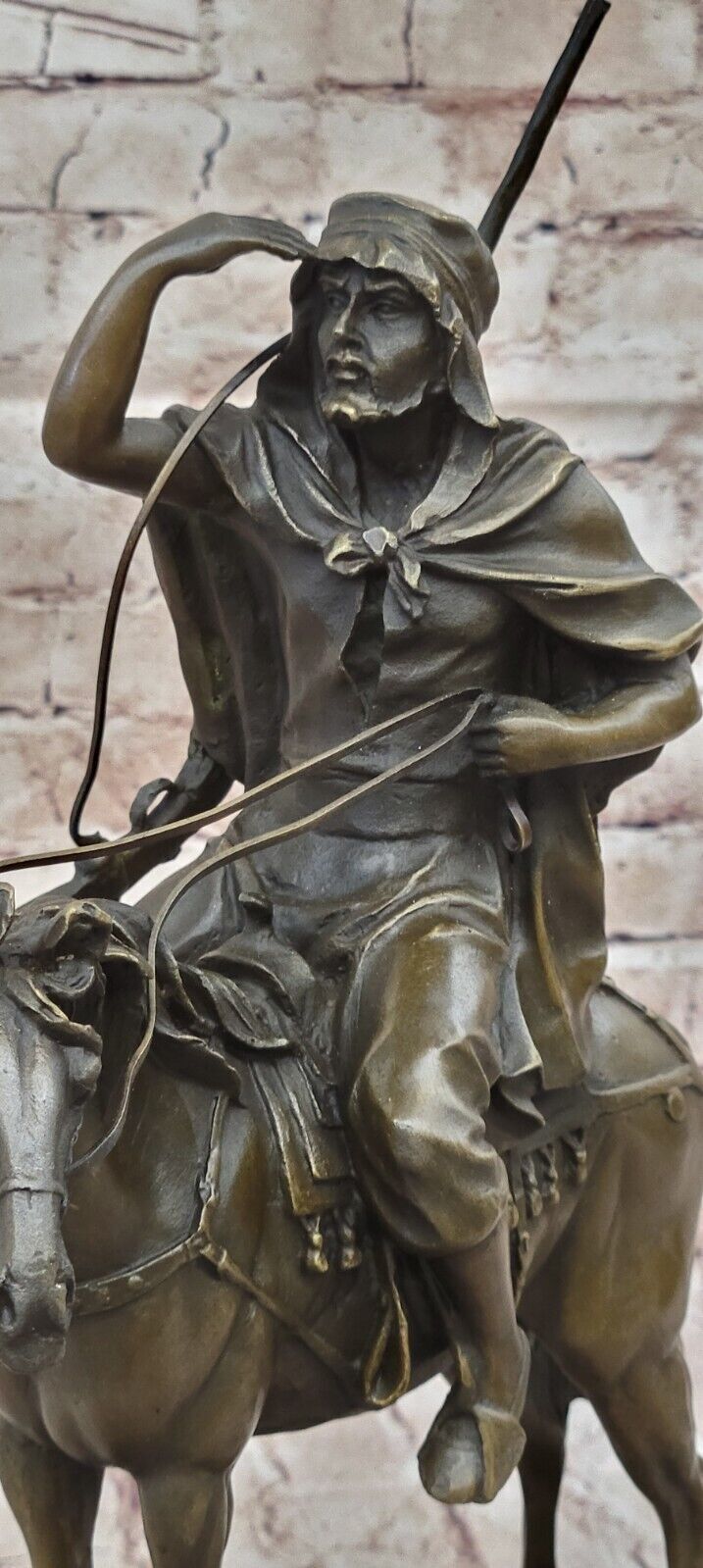Large Bronze Statue Orientalist Art Cavalier Arab Hunter On a Prancing ...