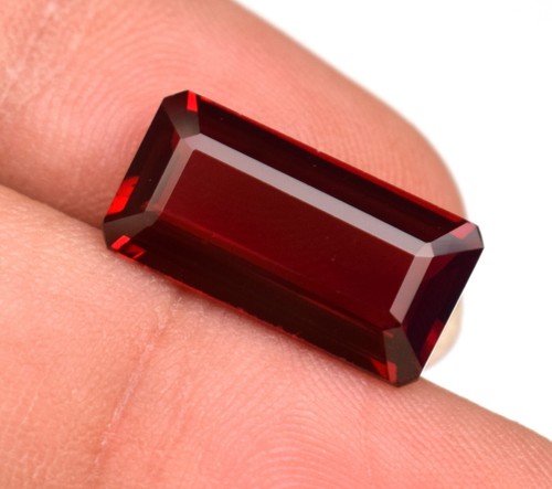 Natural Red Garnet Baguette Cut 7.15 Ct Loose Gemstone From Mozambique ...