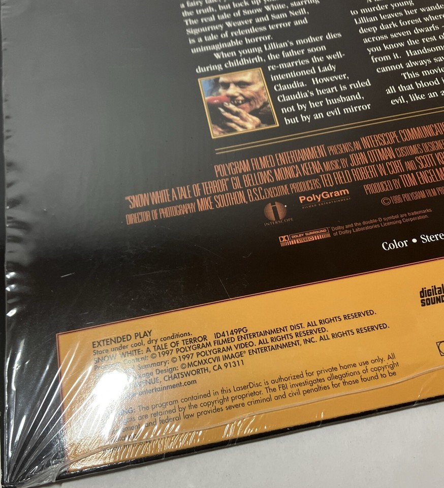 Fairytales Dark & Light LASERDISC Lot Snow White: A Tale Of Terror ...