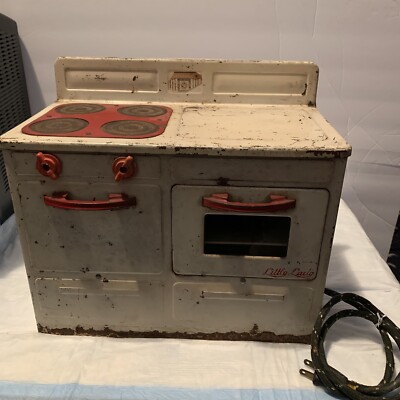 VINTAGE 1950s LITTLE LADY TOY METAL STOVE & RANGE TEST AND WORKS GREAT ...