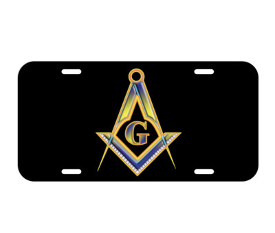 Free Mason License Plate Front Black Plate Masonic Temple Lodge Masonry ...