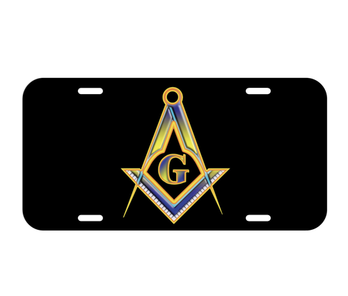 Free Mason License Plate Front Black Plate Masonic Temple Lodge Masonry ...