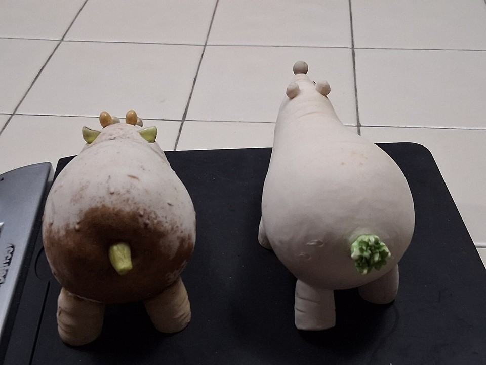 Enesco Home Grown Figurines Potato Hippo & Radish Polar Bear Resin | eBay