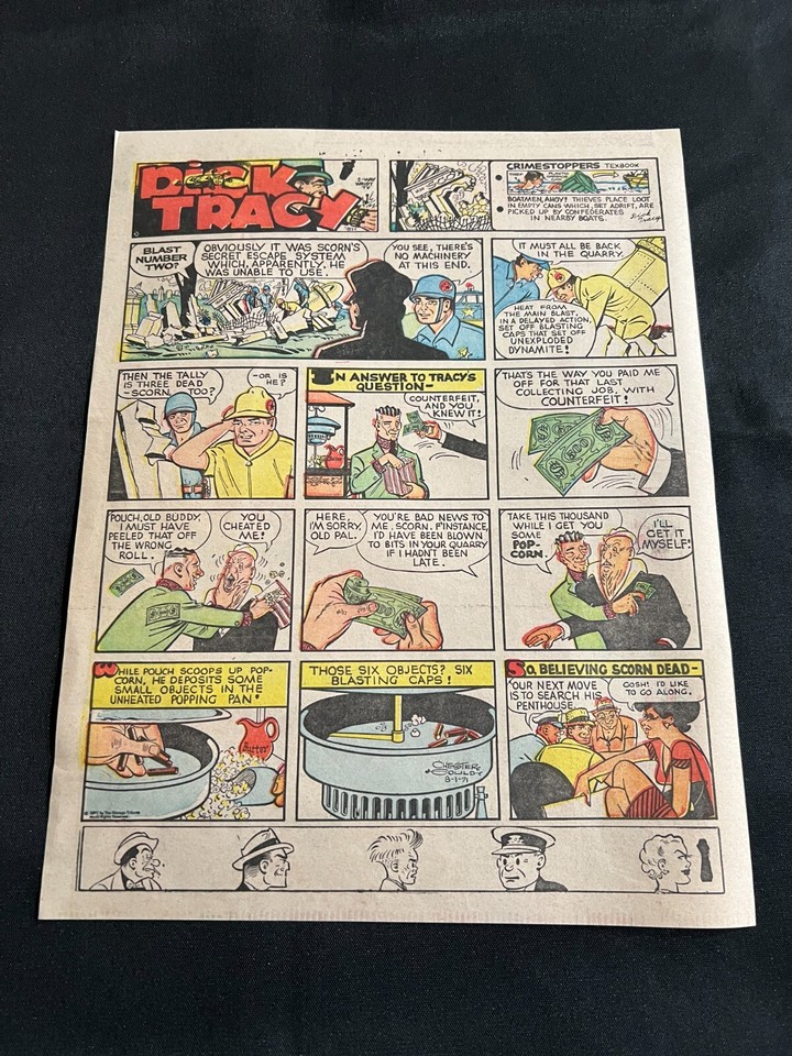#T01a DICK TRACY By Chester Gould Lot of 30 Sunday Tabloid Full Page Strips 1971 | eBay