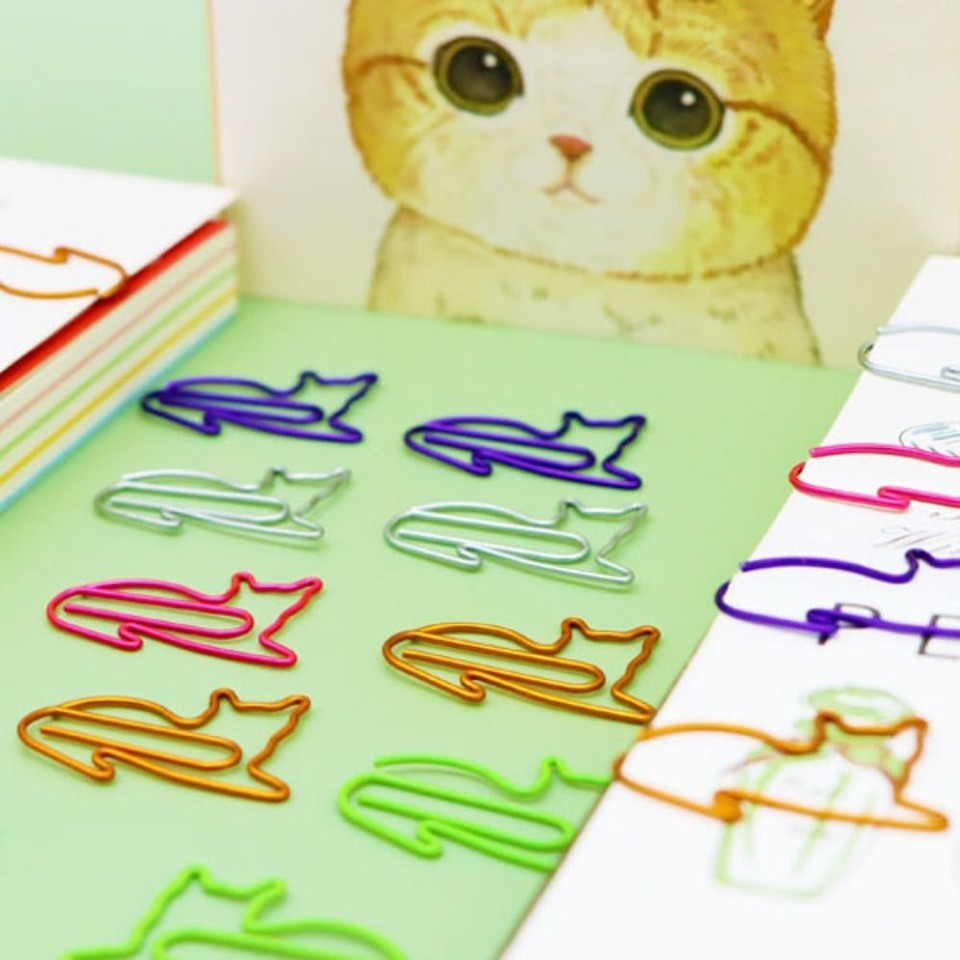 20/30PCS Animal Cat Shaped Paper Clips Cute Paper Clamps Bookmark ...