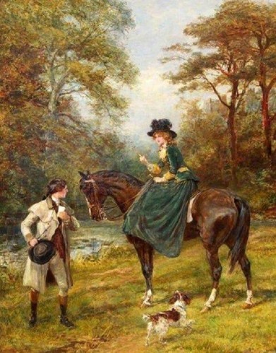 Village Postman Rendezvous Pair Heywood Hardy Painting Paint By Numbers ...