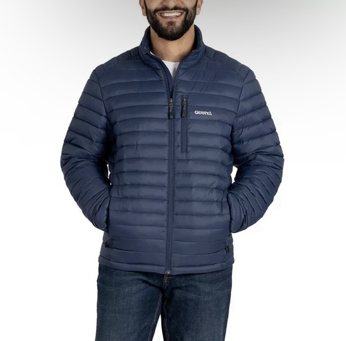 Gerry Lightweight Puffer Jacket, Wind + Water Resistant, Blue, Men's ...
